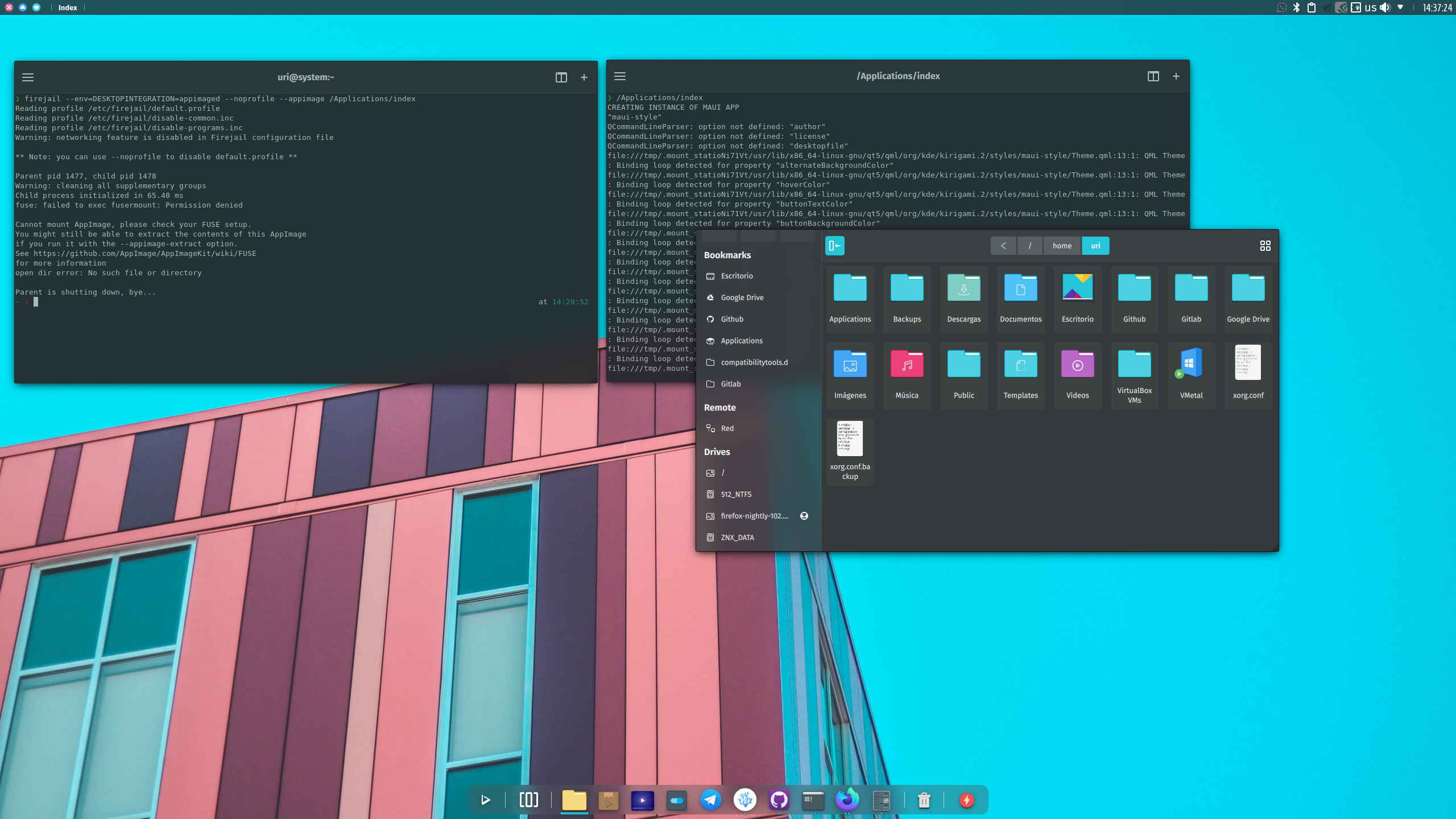Trying to launch an AppImage from another AppImage launched from the application menu does not ...
