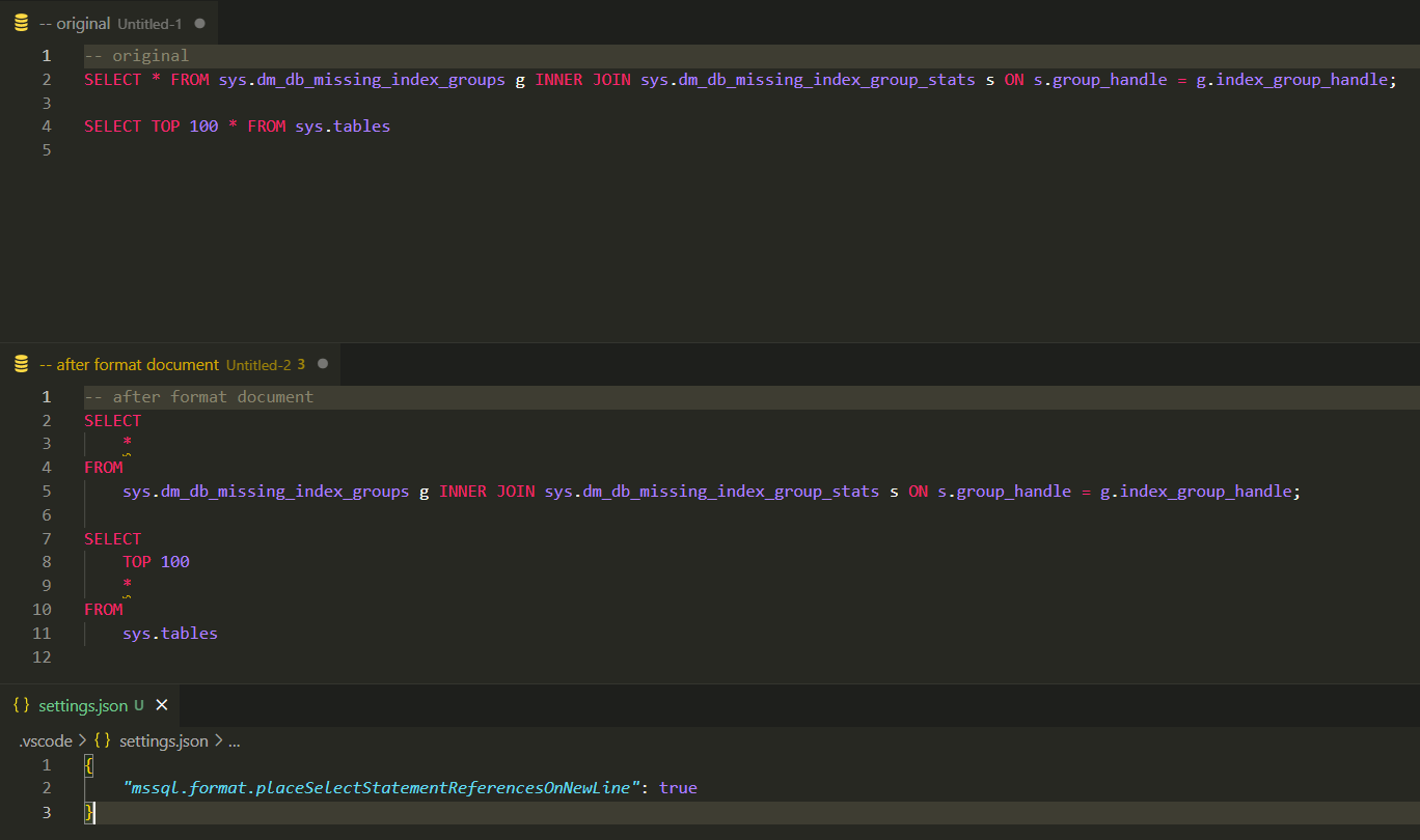 Format command inconsistent inner join placement · Issue #737 · microsoft/vscode-mssql · GitHub