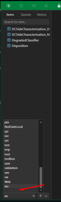 Allow the user to show all tables using a Microsoft SQL Server ...
