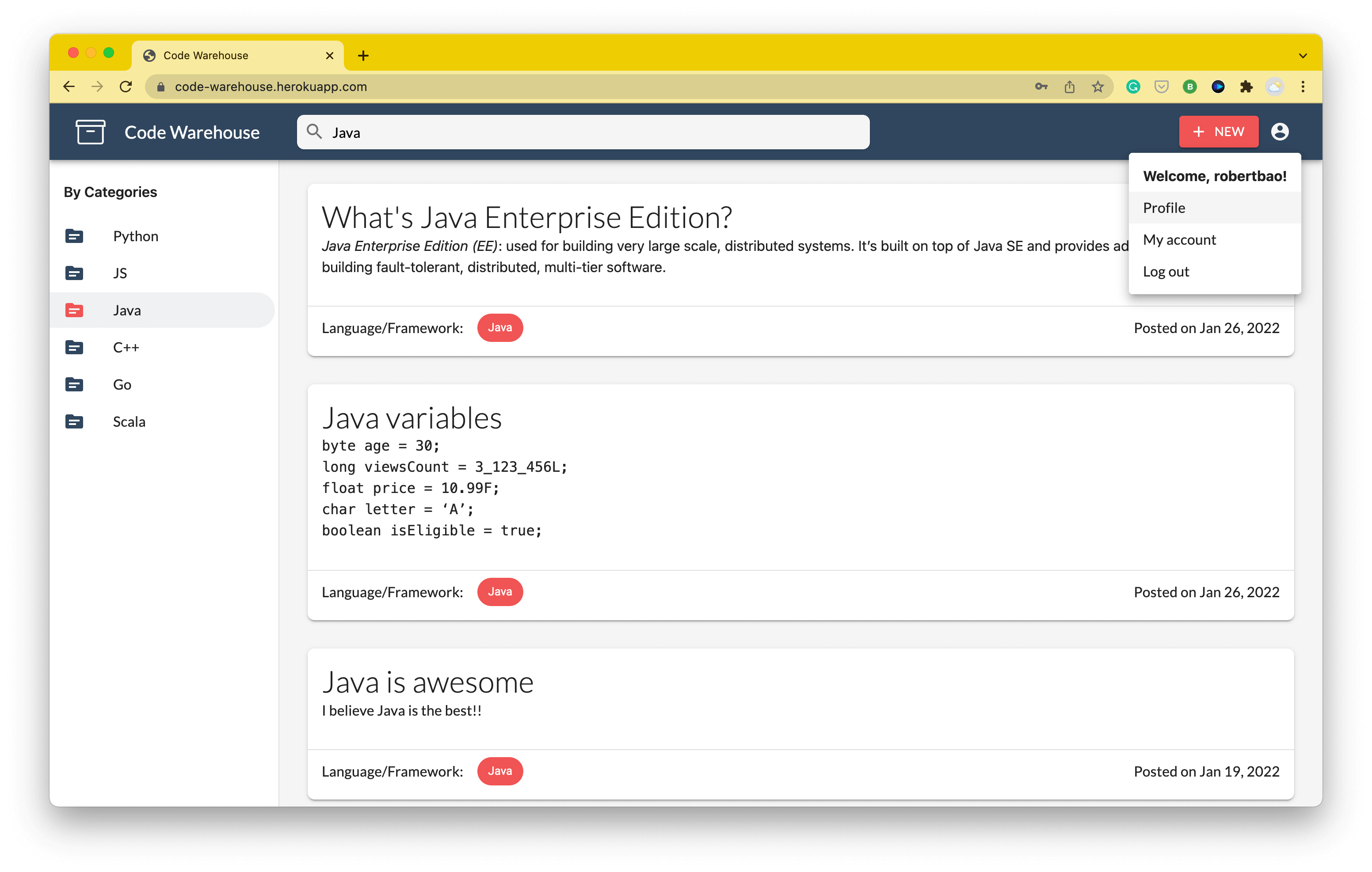 GitHub - rcbao/code-warehouse: Code snippet manager
