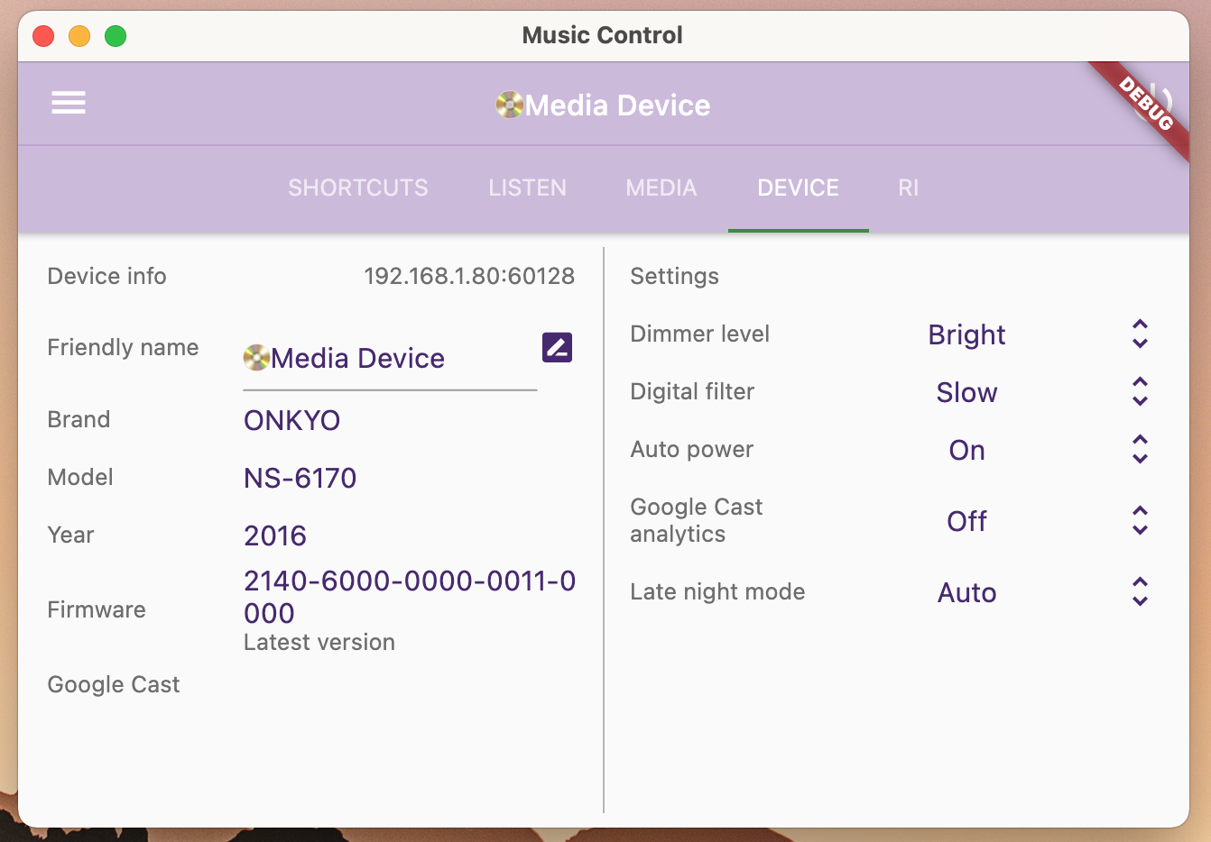 Late night mode on Onkyo receivers · Issue #212 · mkulesh/onpc · GitHub