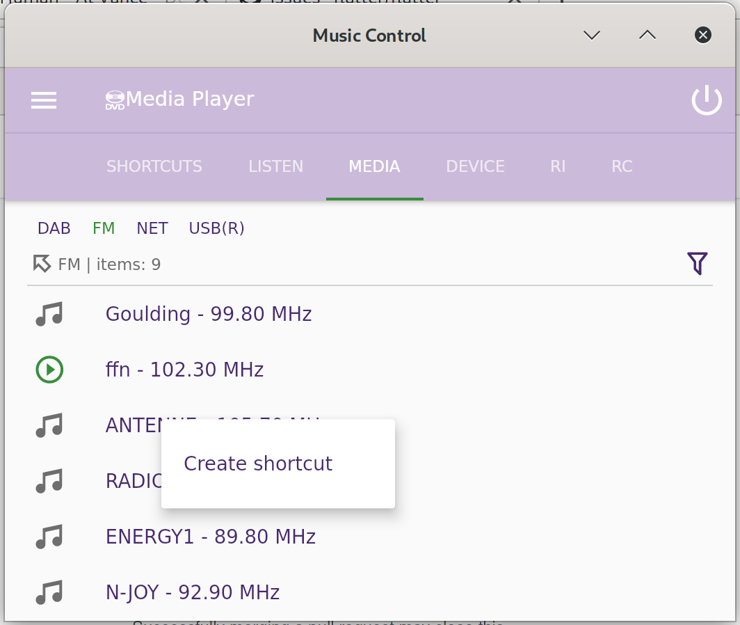 Allow shortcuts for FM/DAB radio input · Issue #223 · mkulesh/onpc · GitHub