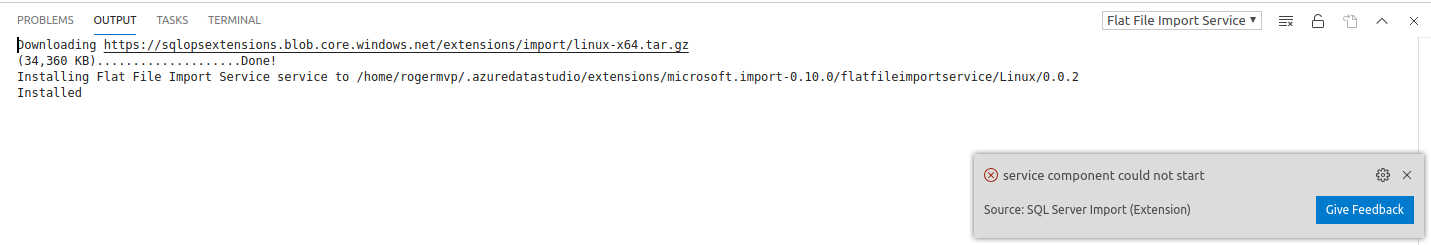 Failed to start Import serviceError · Issue #2716 · microsoft/azuredatastudio · GitHub