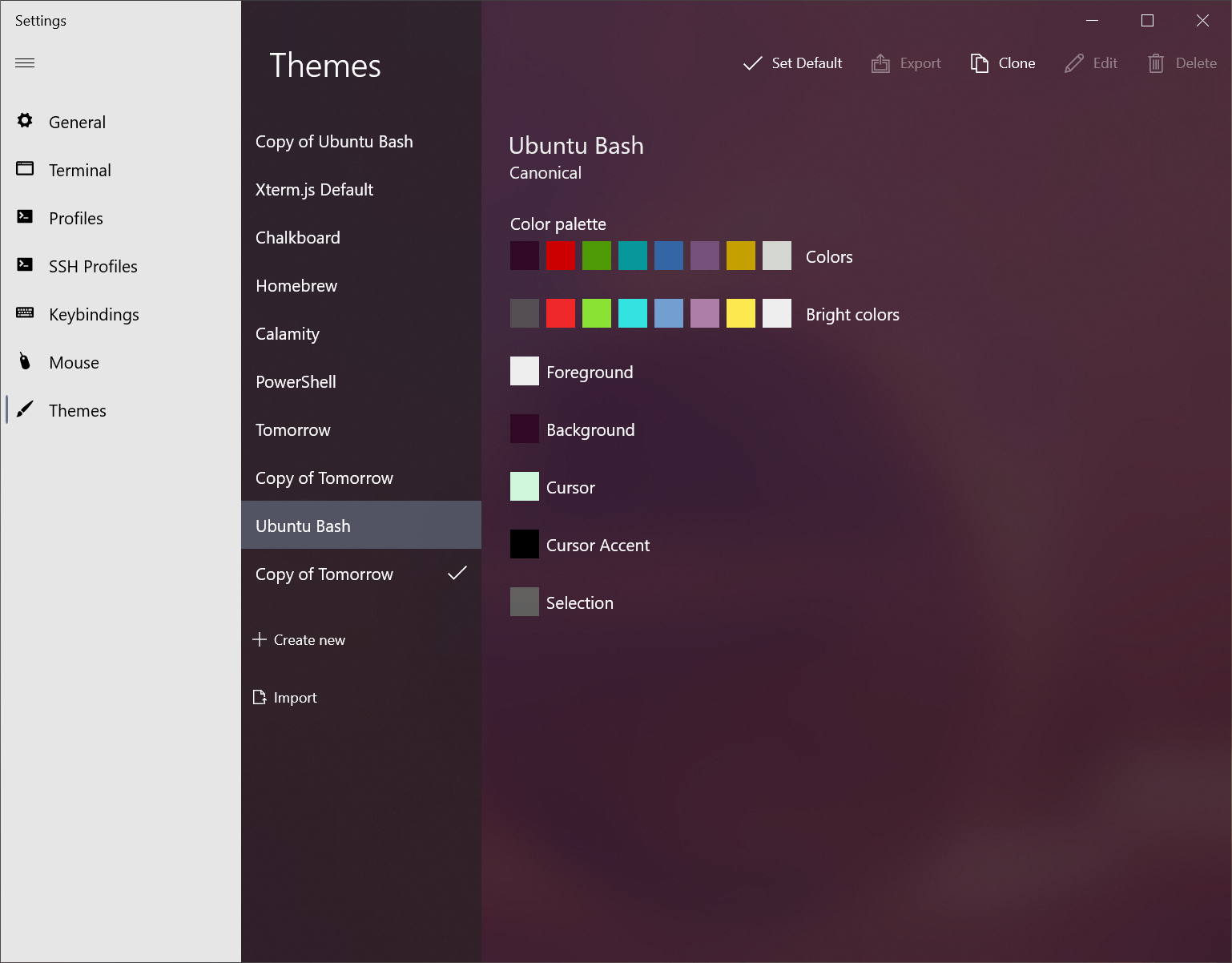 enhancement: meanings of color palette. Which is which? · Issue #308 · felixse/FluentTerminal ...