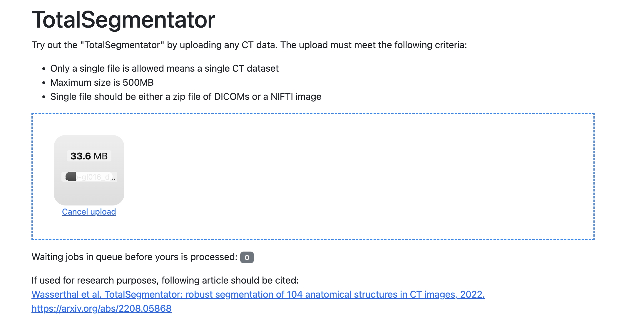 Fail to upload file to the website · Issue #4 · wasserth/TotalSegmentator · GitHub