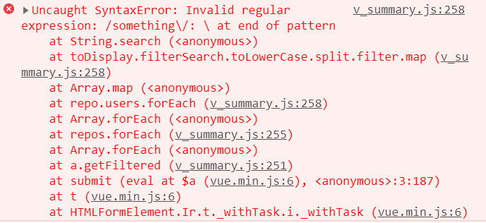 Regex in filterSearch causes error · Issue #571 · reposense/RepoSense · GitHub