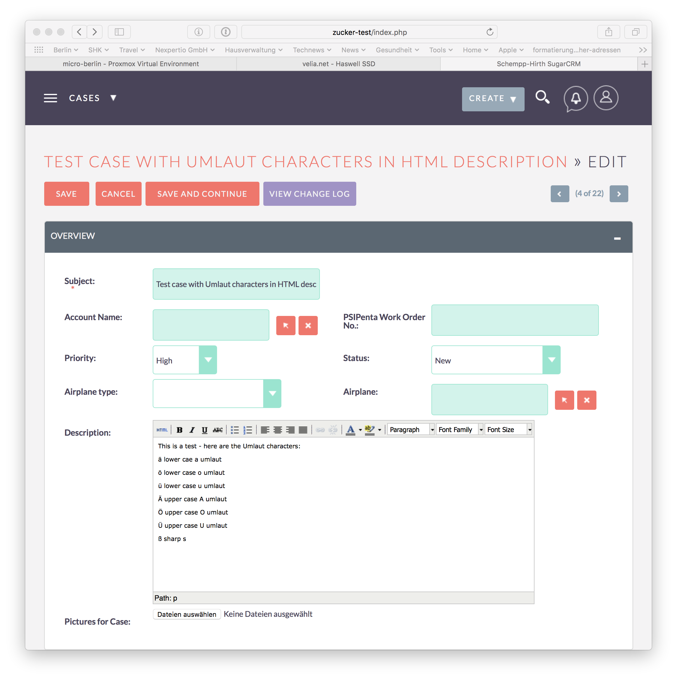 Case Description Doesn t Display UTF 8 non ASCII Characters Issue
