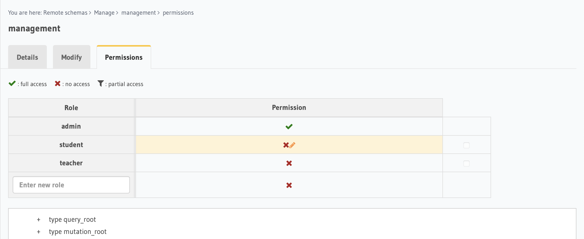 Remote schema permissions - Unable to display the feature tab · Issue #7273 · hasura/graphql ...