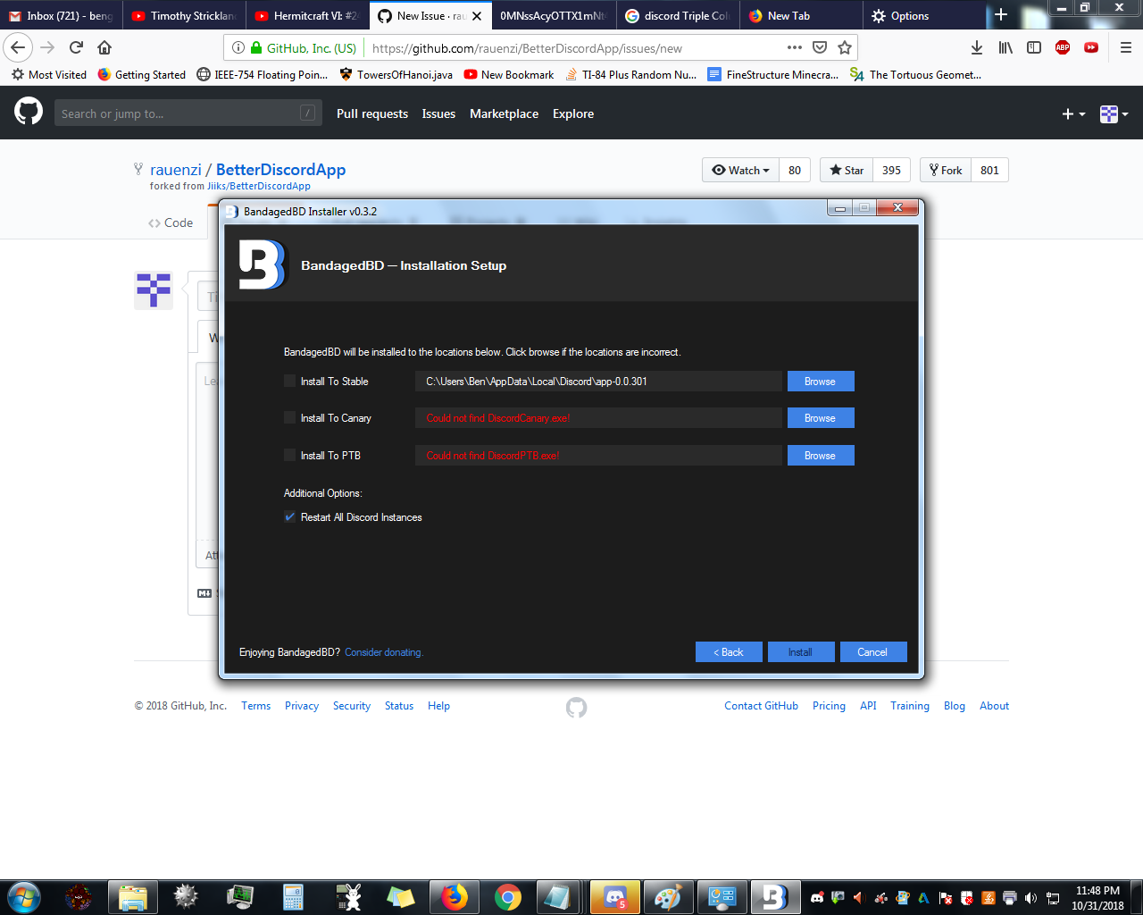 Wont let me try to install · Issue #106 · BetterDiscord/BetterDiscord · GitHub