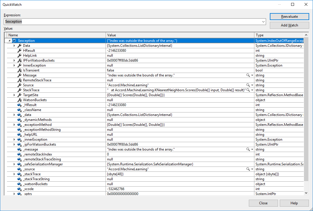 KNearestNeighbors.Scores(double[],double[]) throws IndexOutOfRangeException · Issue #1310 ...