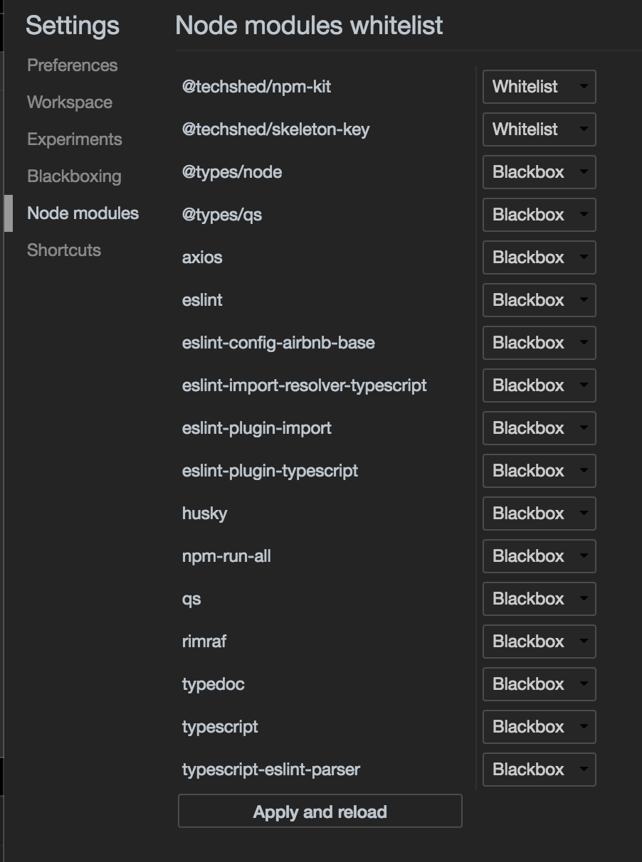 Feature Request: Whitelist some packages from node_modules · Issue #45 · GoogleChromeLabs/ndb ...