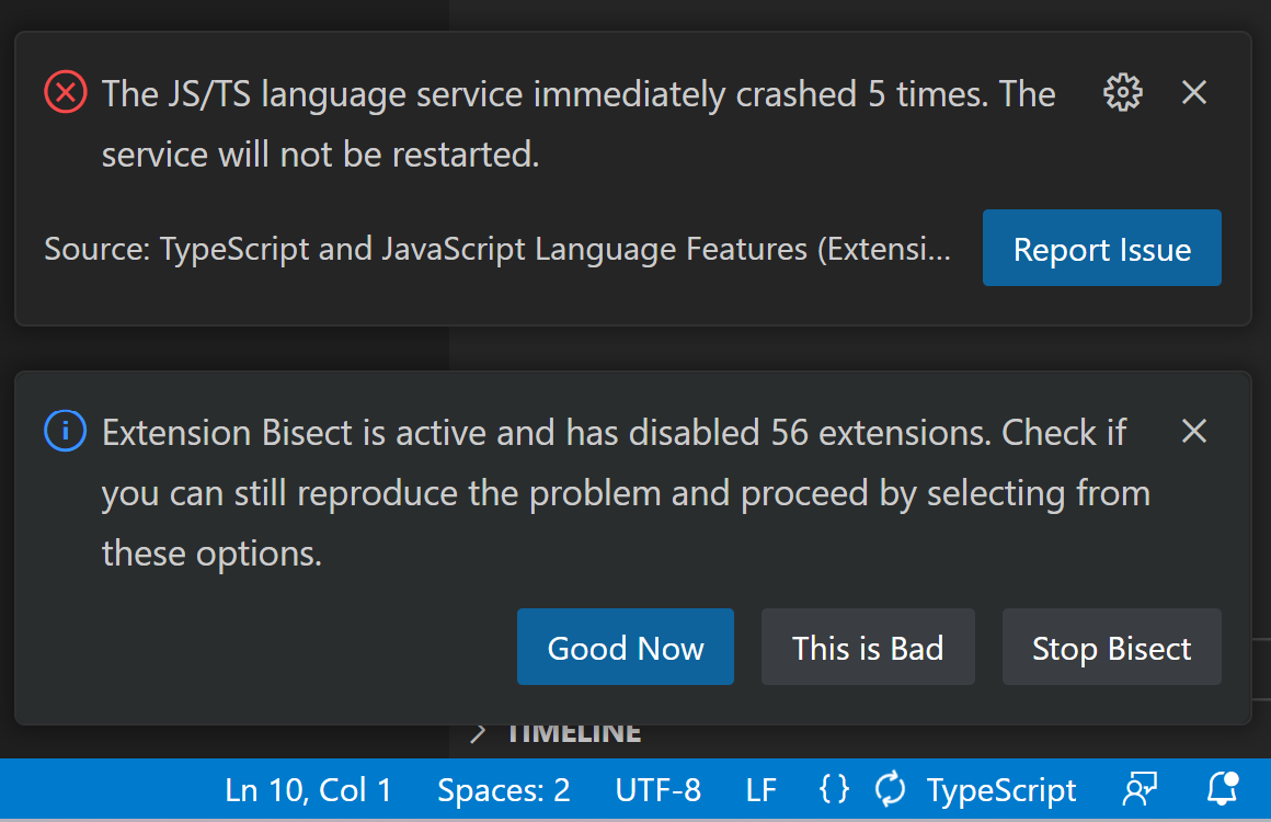 The Js Ts Language Service Immediately Crashed 5 Times · Issue 178917 · Microsoft Vscode · Github