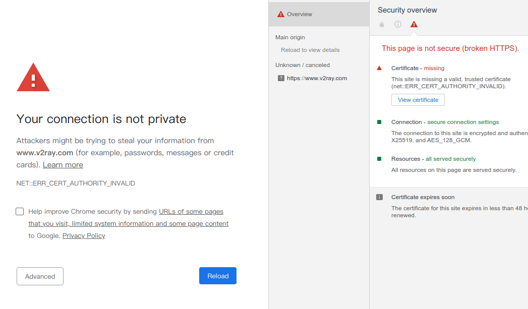 v2ctl自签名根证书无法被chrome信任 · Issue #2318 · v2ray/v2ray-core · GitHub