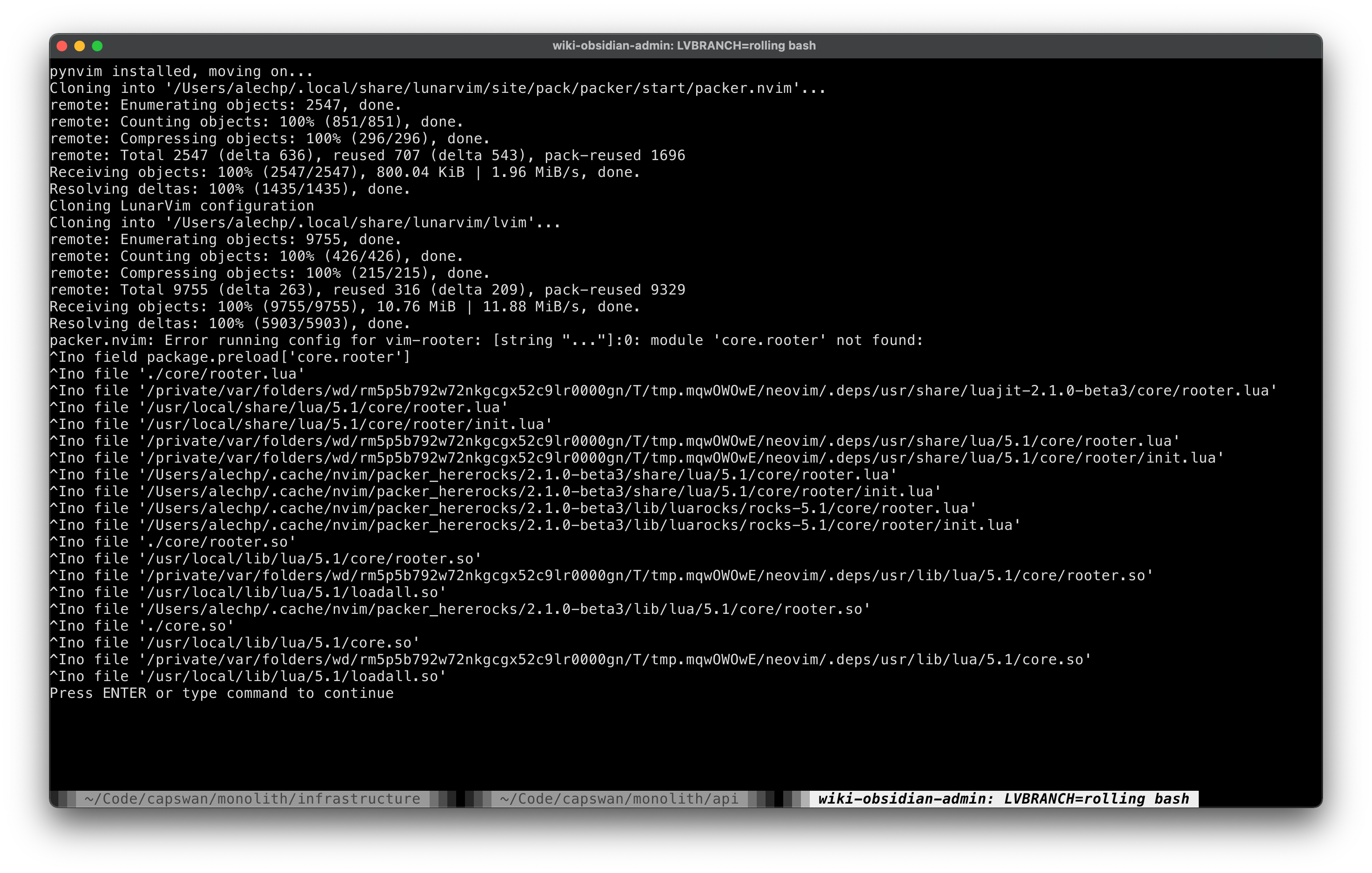 [Bug]: Rolling and master install failing · Issue #1235 · LunarVim/LunarVim · GitHub
