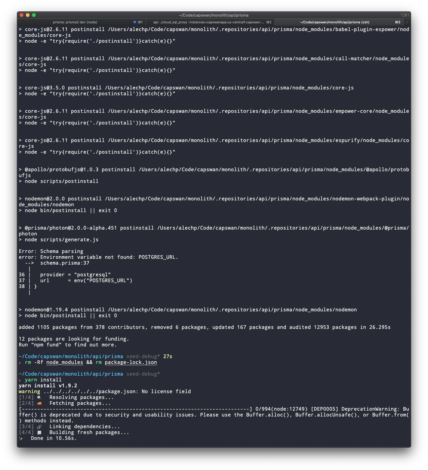 `postinstall` script of this package fails if using env var in my schema · Issue #326 · prisma ...