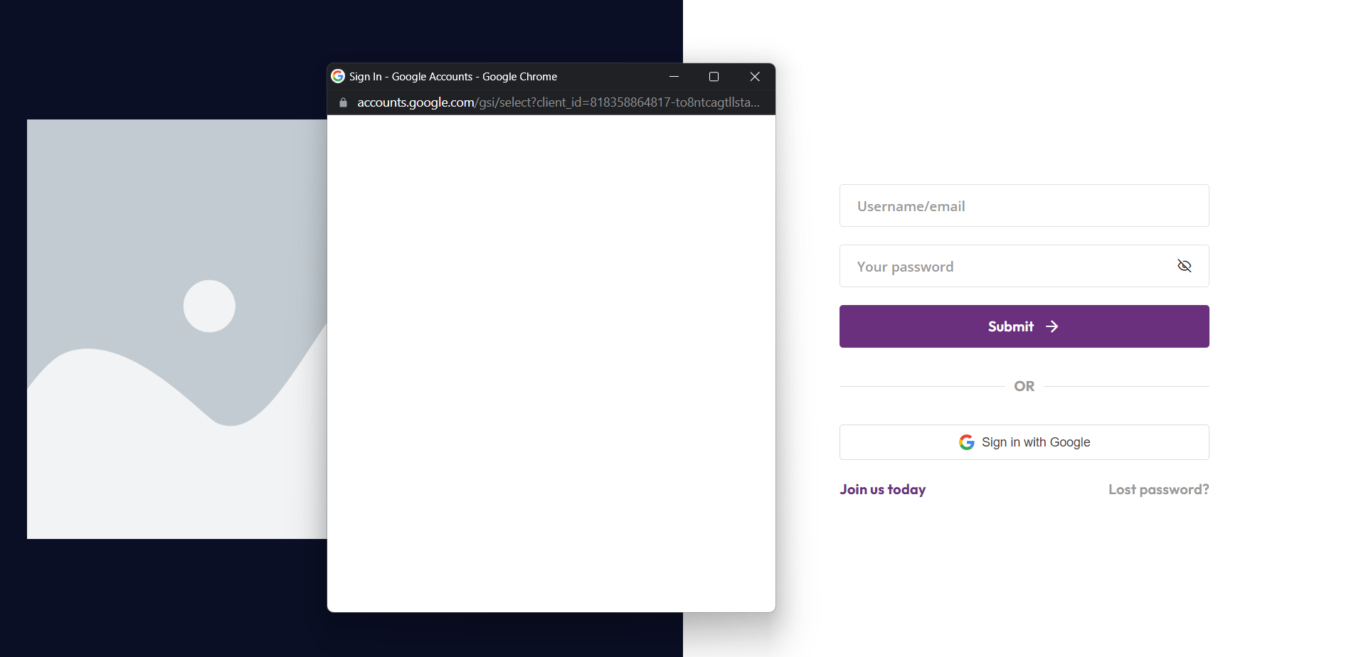 Google-Auth(Google Identity) Blank popup · Issue #796 · google/google-api-javascript-client · GitHub