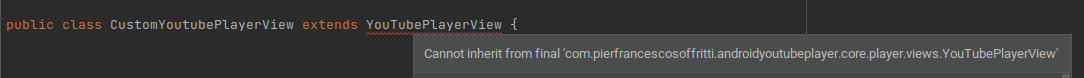 Make YouTubePlayerView class open so it can be inherited · Issue #890 ...