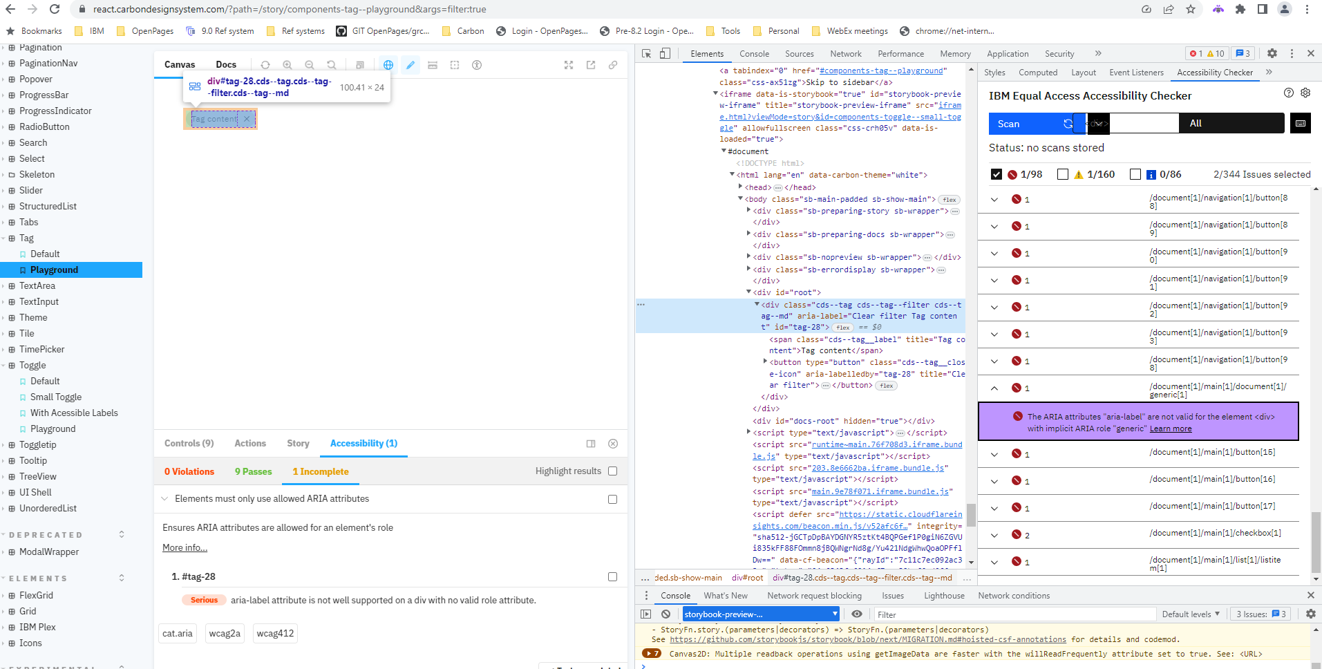 [a11y]: Tag with filter has aria-label violation · Issue #13706 · carbon-design-system/carbon ...