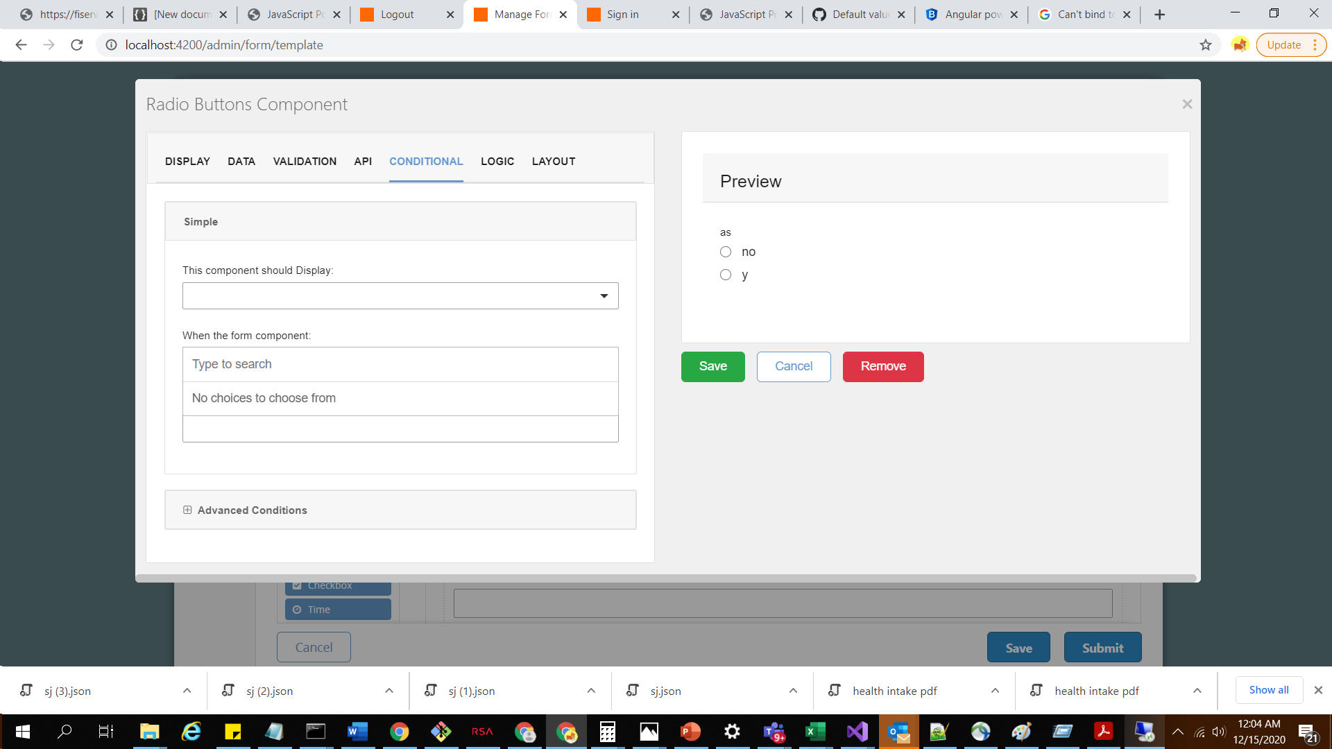 [BUG] Conditional drop down · Issue #687 · formio/angular · GitHub