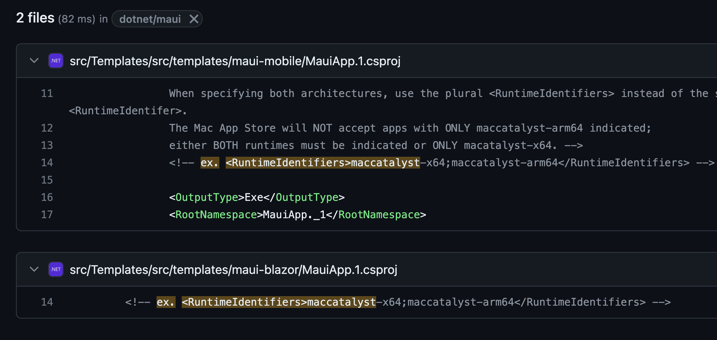 Use 'eg' to describe examples, not 'ex' · Issue #17492 · dotnet/maui · GitHub