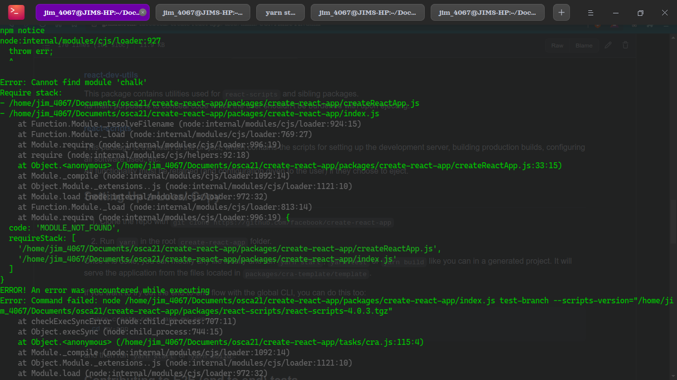 Cannot start CRA locally · Issue #11321 · facebook/create-react-app ...
