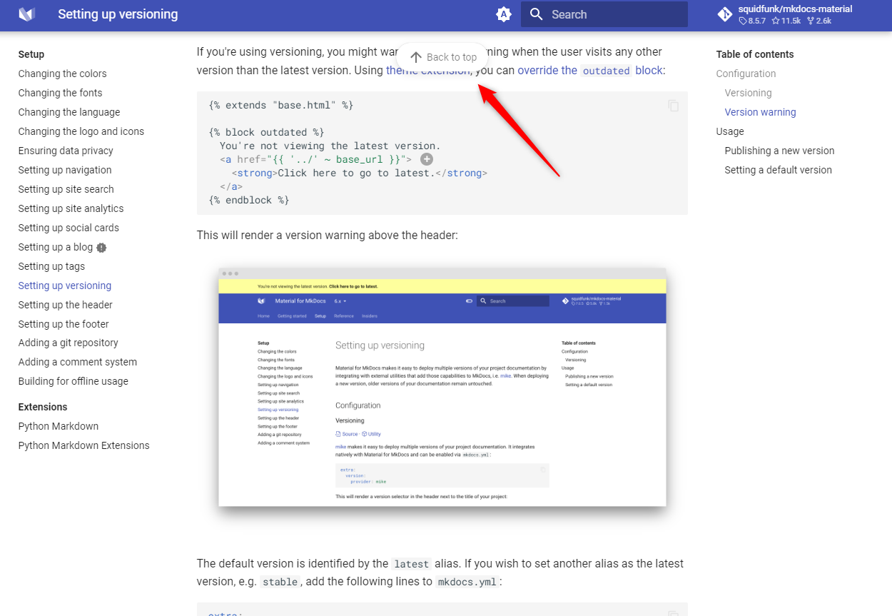  Feature Proposal Back to top Button For HTML Output Issue 3120 