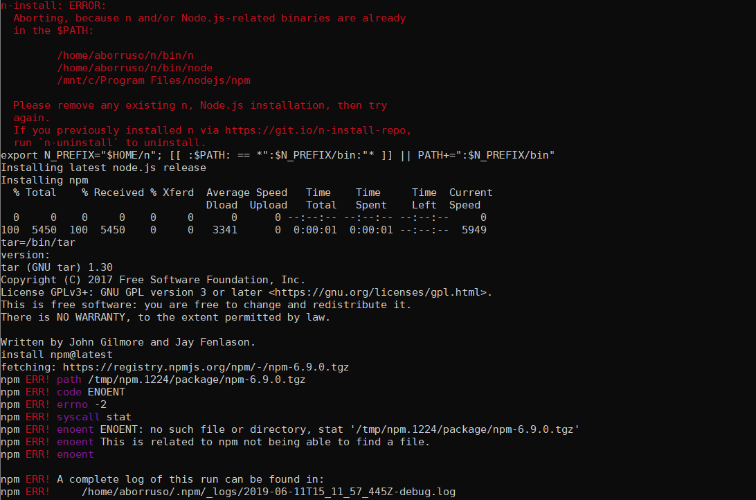 npm not found after Pengwin setup · Issue #467 · WhitewaterFoundry ...