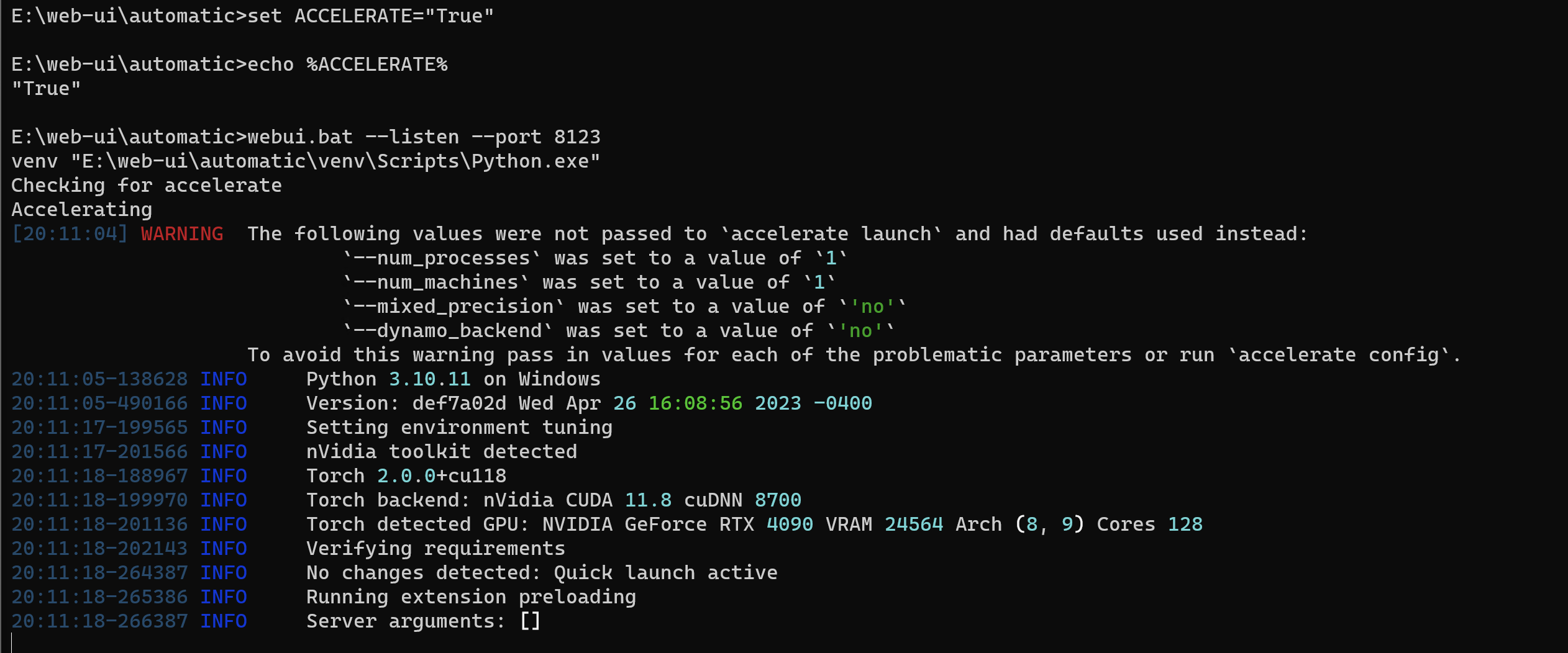 [Issue]: Use ACCELERATE lost Server arguments · Issue #560 · vladmandic/automatic · GitHub