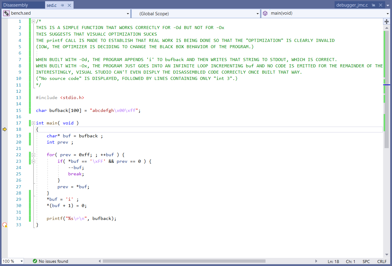 Visual Studio optimization sucks and must not be used for VISUALC builds. · Issue #586 · open ...
