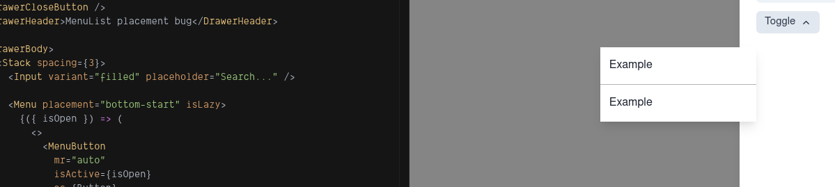Menu Initial Placement Of Menulist Is Incorrect · Issue 2424