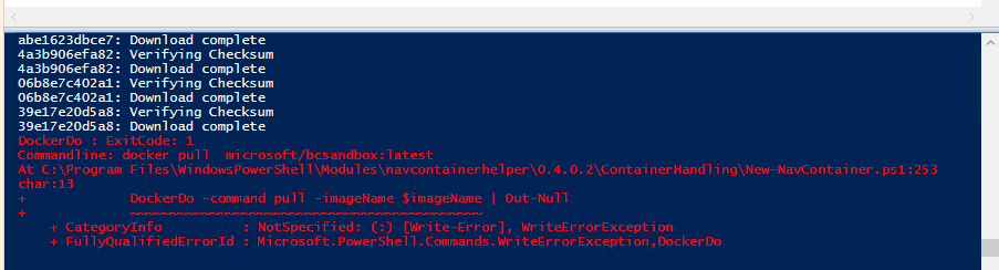 Cannot pull docker image microsoft/bcsandbox · Issue #230 · microsoft/navcontainerhelper · GitHub