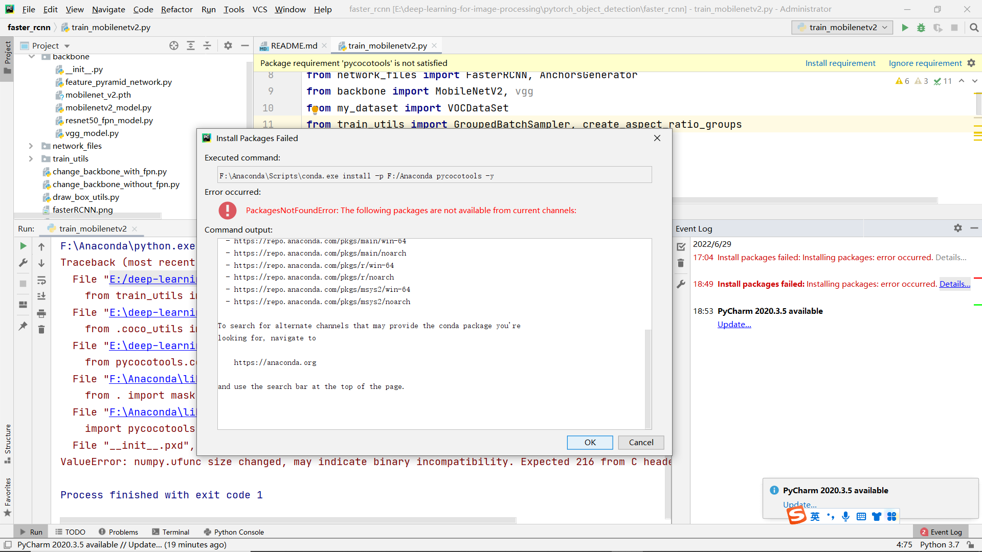 ValueError: numpy.ufunc size changed · Issue #584 · WZMIAOMIAO/deep-learning-for-image ...