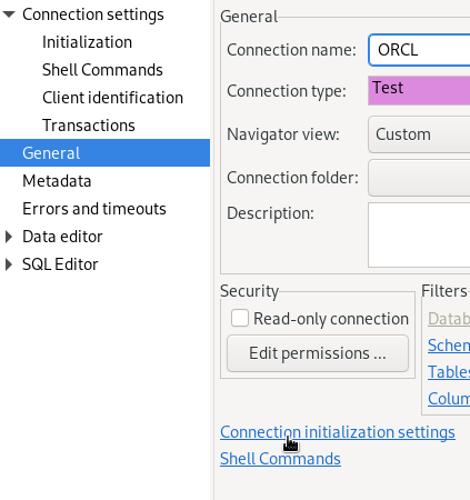 Links in the Connection configuration open wrong settings section ...