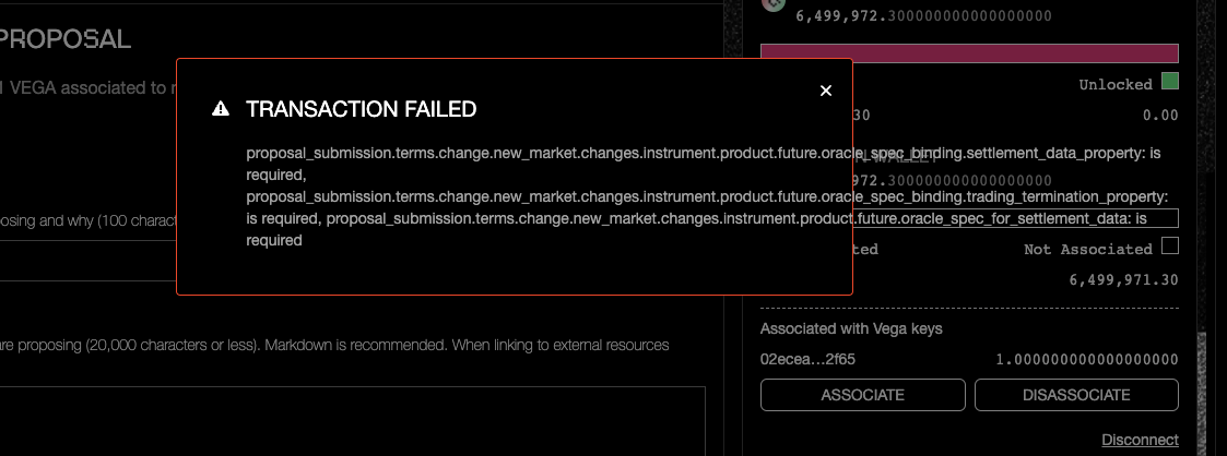Error text not contained in error window · Issue #1740 · vegaprotocol/frontend-monorepo · GitHub