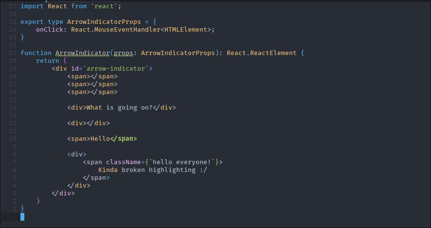 Tsx Tree Sitter Results In Broken Highlighting · Issue 7042 · Doomemacs Doomemacs · Github