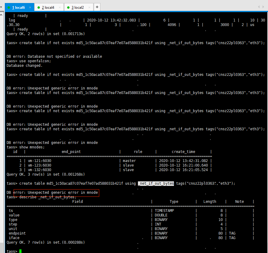 create table report 'Unexpected generic error in mnode' · Issue #3812 · taosdata/TDengine · GitHub