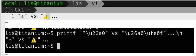 Difficulty rendering U+26a0 double-wide, or at all · Issue #1333 · kovidgoyal/kitty · GitHub