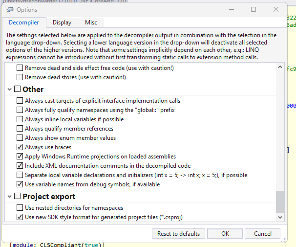 Permit Source Generation For The ` ` From The Project Decompile · Issue 2807 · Icsharpcode