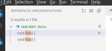 Sidebar from "Find all implementations" and "go to implementations" doesn't show class names ...