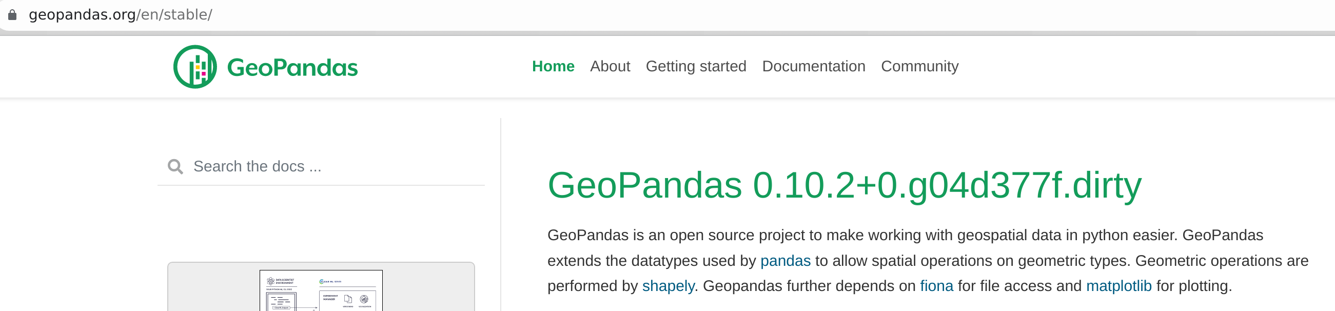 Stable Documentation lists a git tag in the title · Issue #2425 · geopandas/geopandas · GitHub