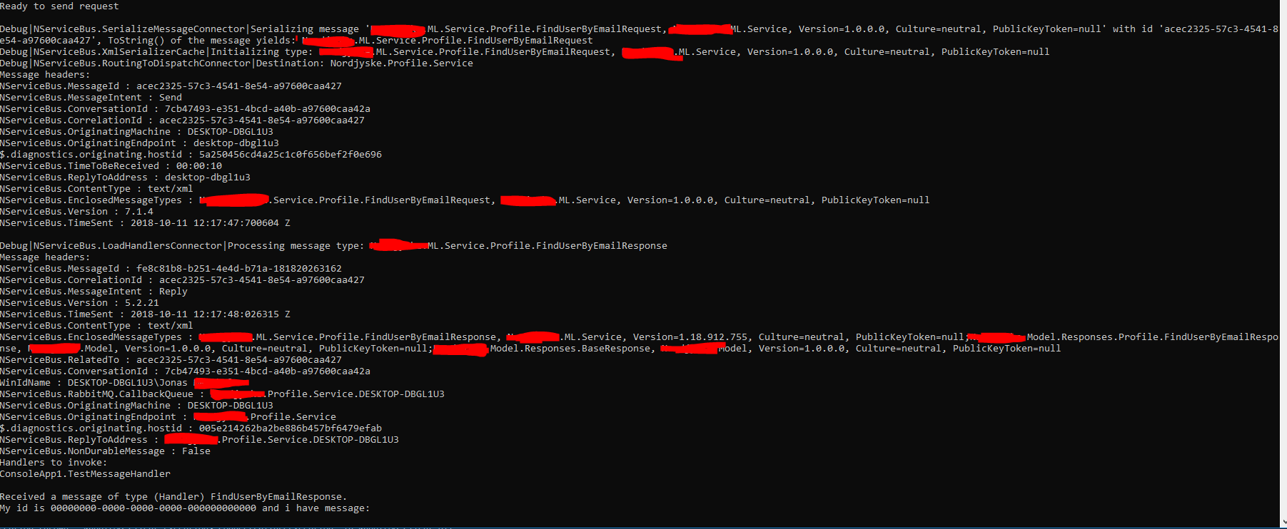 reply message dies at handler (Nothing happens) · Issue #5279 · Particular/NServiceBus · GitHub