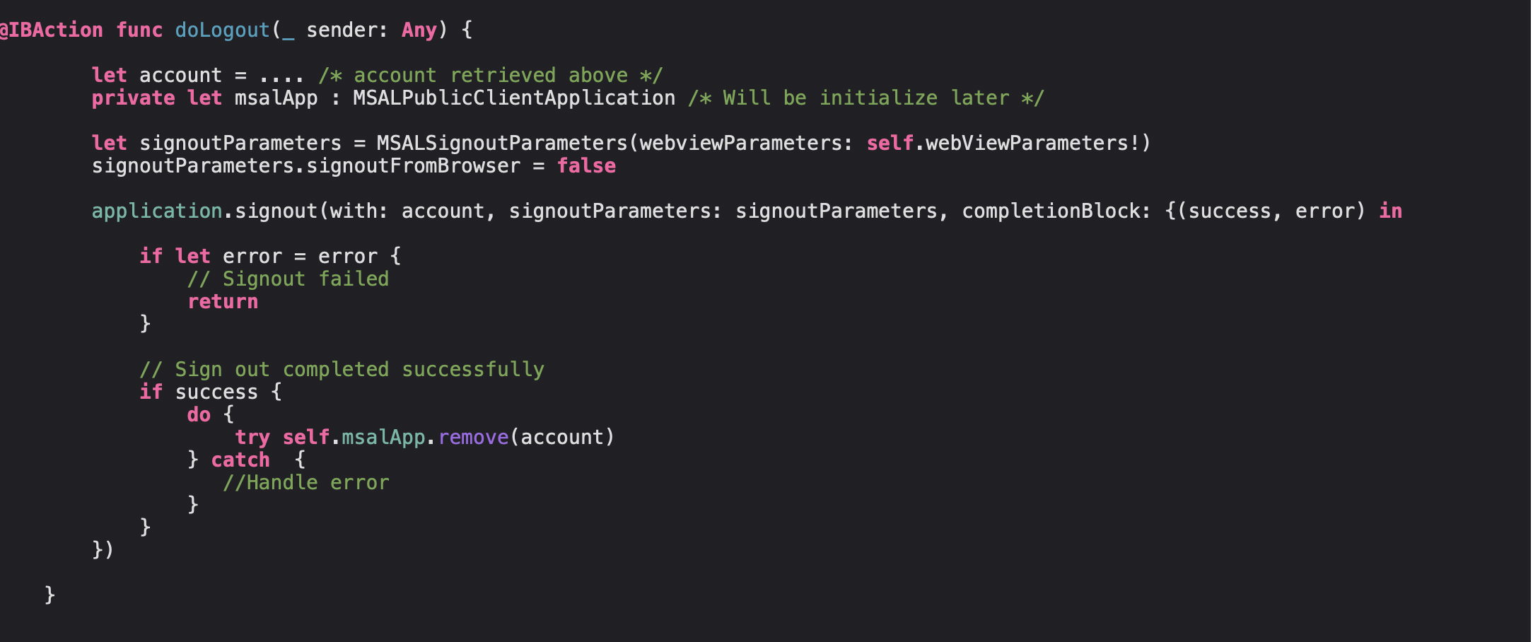 How to remove MSAL cache (which keeps user info) from iOS keychain after logout · Issue #1463 ...
