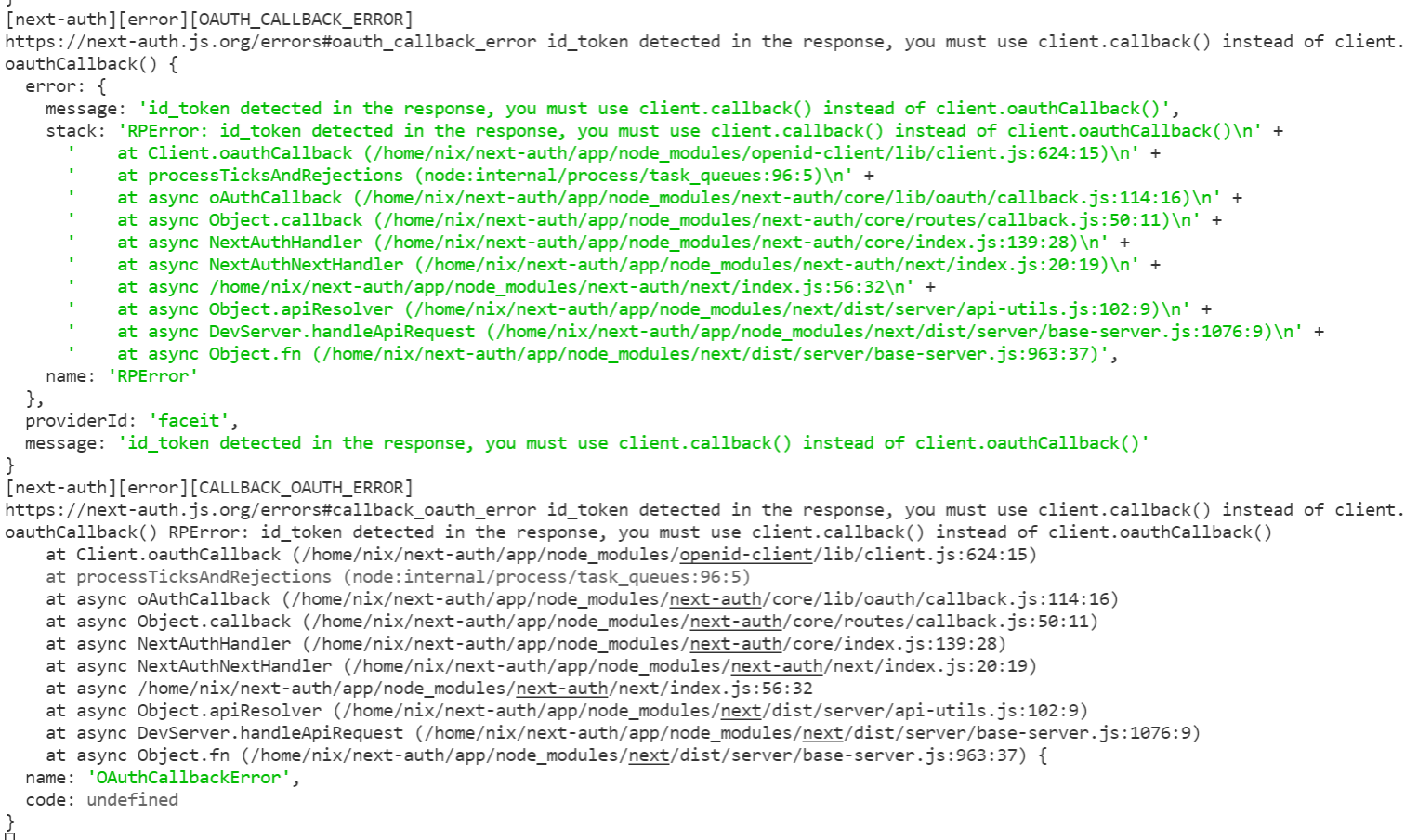 Not Working Faceit Provider · Issue 3753 · Nextauthjsnext Auth · Github