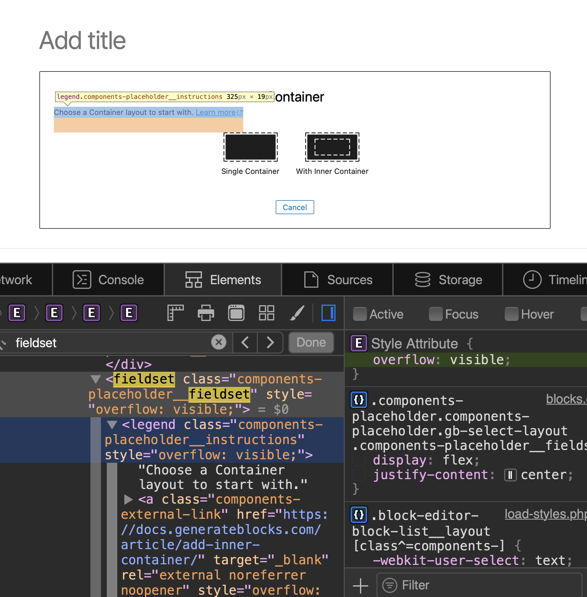 GB 1.8 Container Block helper text Safari Bugs · Issue #1022 · tomusborne/generateblocks · GitHub