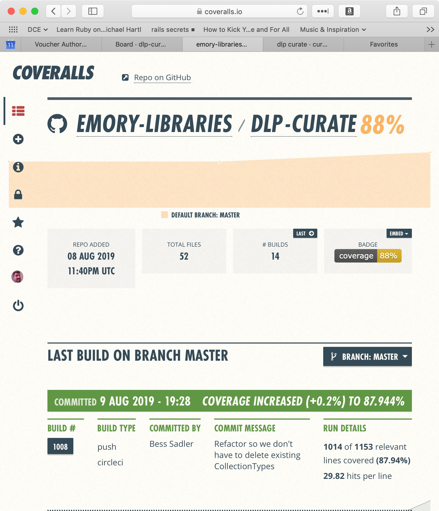 Configure Coveralls Reporting · Issue #413 · emory-libraries/dlp-curate · GitHub