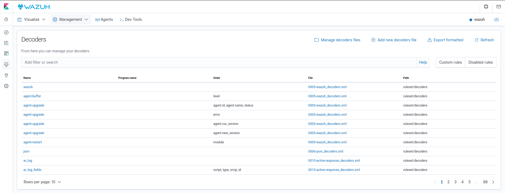 Migrating managent/ruleset list tables to React components · Issue #1899 · wazuh/wazuh-dashboard ...