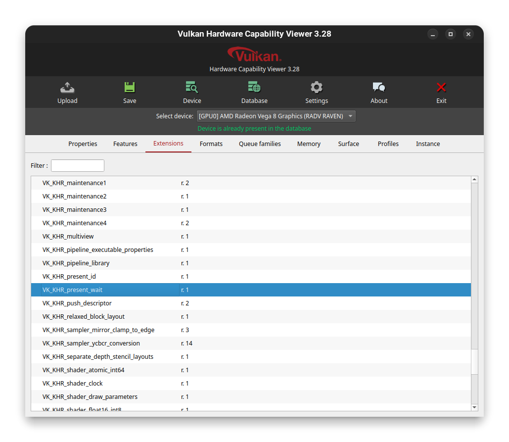 Vulkaninfo doesn't detect VK_KHR_present_id and VK_KHR_present_wait extensions · Issue #757 ...