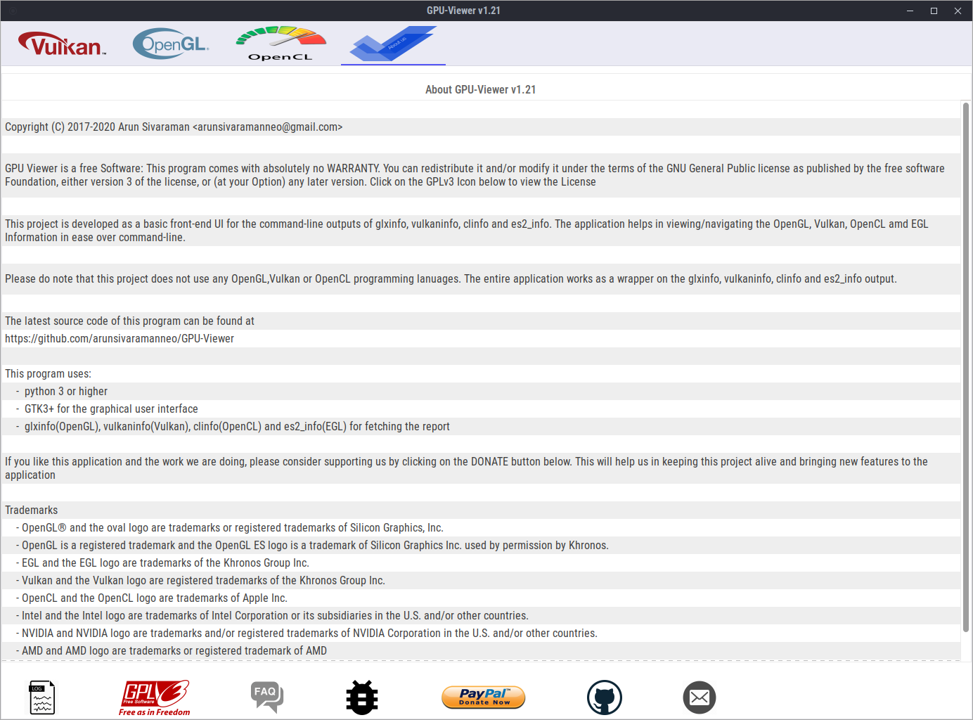 GitHub - arunsivaramanneo/GPU-Viewer: A front-end to glxinfo, vulkaninfo, clinfo and es2_info ...
