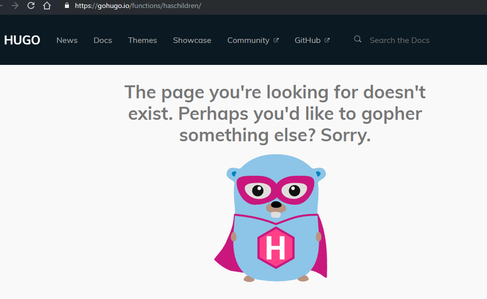 Page does not exist / 404 Link: functions/haschildren/ · Issue #814 · gohugoio/hugoDocs · GitHub
