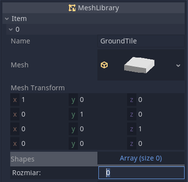Can't add element to the MeshLibrary Item Shapes array · Issue #53897 · godotengine/godot · GitHub